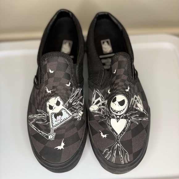 Vans | Shoes | Vans Kids Black And White Skeleton Slipon Sneakers ...